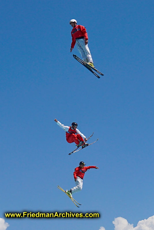 3 Skiers Jumping